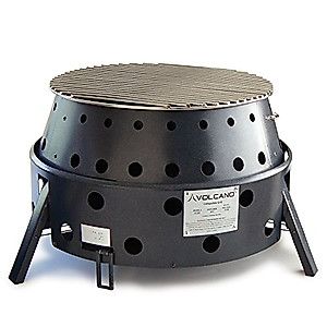 Volcano Grills 3-Fuel Portable Camping Stove/Fire Pit, Charcoal, Collapses down to 5 inches; for convenient portability and storage (VL-20-300)