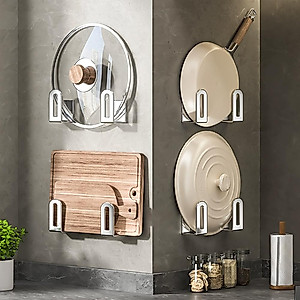 Self Adhesive Stainless Steel Pan Cover Racks ,Pantry Organization Rack, Cutting Board Storage , Pot Lid Holder