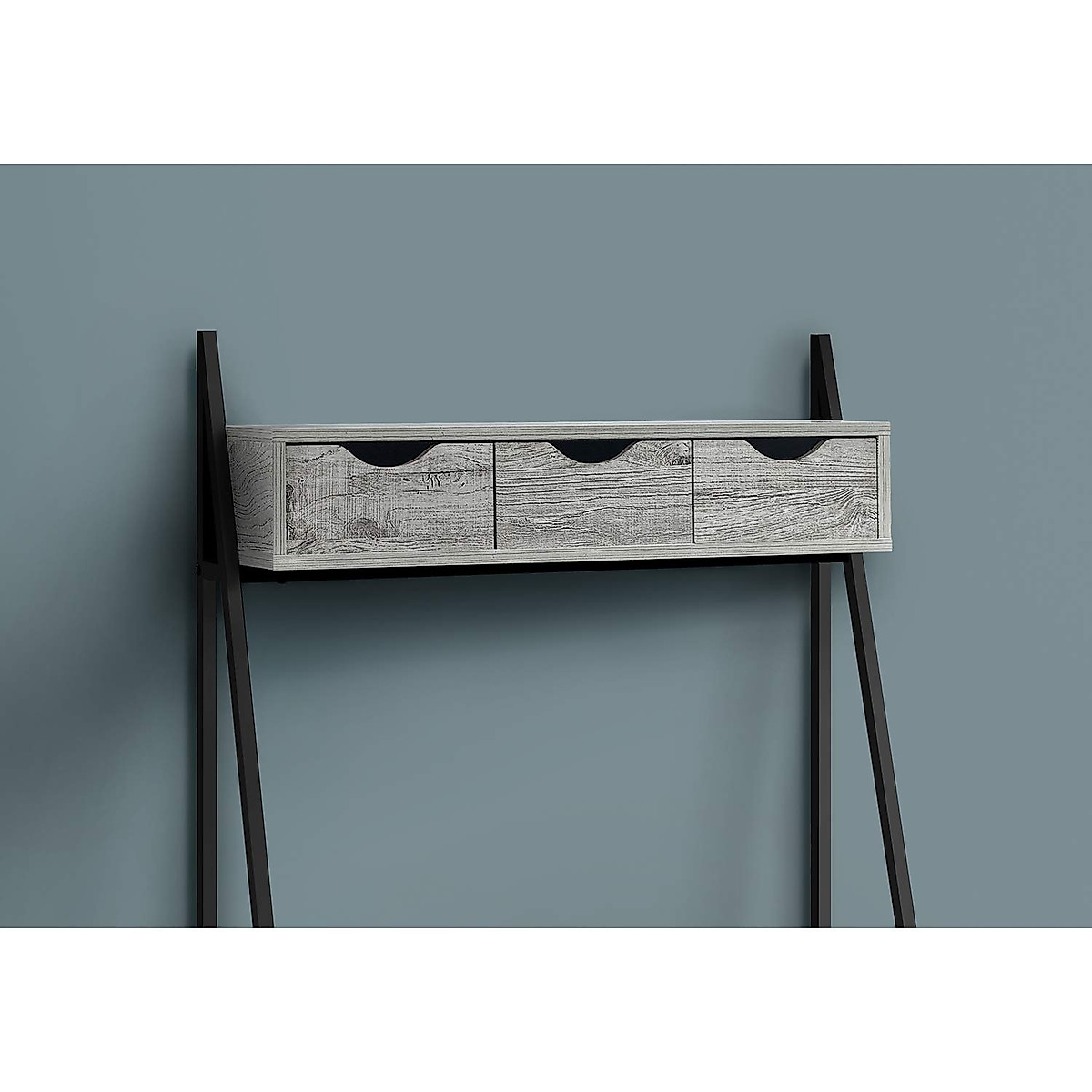 Monarch Specialties 7331 Computer Desk, Home Office, Laptop, Leaning, Storage Drawers, 32" L, Work, Metal, Laminate, Grey, Black, Contemporary, Modern Desk-32, 31.5" L x 19" W x 61.25" H