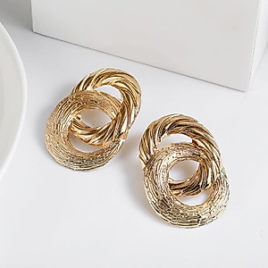 LANTAI 12 Pairs Fashion Statement Earrings Boho Geometric Dangle Earrings Gold Hoop Earrings for Women Gift Jewelry