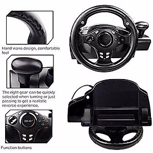 Racing Wheel,Feedback Driving Force Racing Wheel with Responsive Pedals for PS4,PS3,PC,X-one,X-360,Switch,Android