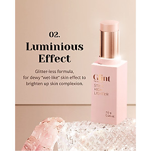 Glint Stick Highlighter (Dewy Moon, 0.3oz) - Multi-Use Illuminator Stick, Creamy & Blendable Color | Korean Skincare