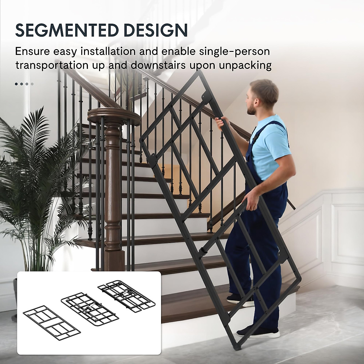 FLEXISPOT S2E Adjustable Bed Frame Base Queen,One-Person Transport and Assembly,Adjustable Bed Legs,Oxford Fabric Bedspread,Wired Remote,Whisper Quiet Durable Motor,Mattress Holder.