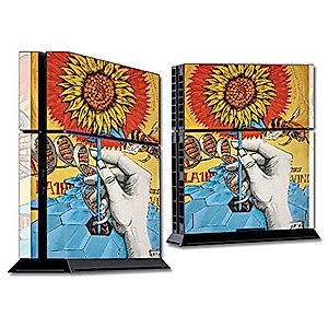 MightySkins Skin Compatible with Sony PS4 Console - Sunflower DNA | Protective, Durable, and Unique Vinyl Decal wrap Cover | Easy to Apply, Remove, and Change Styles | Made in The USA