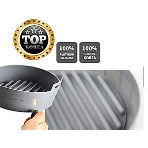 [Set of 2] Air Fryer Silicone Pot - Replacement of Parchment Paper Liners [7.5inch] No More Cleaning Basket After Using the Air fryer - Food Safe Air fryers Oven Accessories