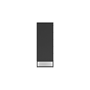 Signature Design by Ashley Socalle Modern 5 Drawer Chest with Safety Stop and Metal Legs for Bedroom, Black