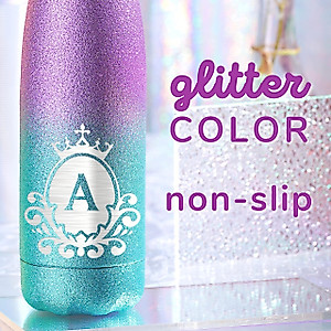 Personalized Water Bottles for Girls, Girly Gifts for Teens, Tweens, Women on Birthday, Christmas, Cute Insulated Bottles With No Straw for School, S