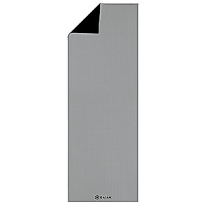 Gaiam Athletic Yoga Series dynaMAT Xtra-Wide Mat, Black/Gray, 5mm