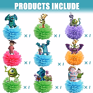 Monster Centerpieces Table Decorations, Monster Birthday Party Supplies, Monster Paper Flowers for Birthday Party Decorations