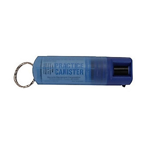 SABRE Practice Spray with Twist Lock, Inert Water-Based Formula, 10-Foot (3-Meter) Range, Helps to Build Confidence, Muscle Memory and Familiarity, Ergonomic Finger Grip, Key Ring, Blue