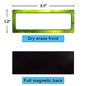 Magnetic Dry Erase Labels Galaxy Name Plates 3 x 1.2 Inches 32 Labels for Whiteboard School Office Supplies