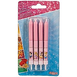 Dekora - 346175 Princesses Set of 8 Pink Wax Stick Candles 8 x 8 x 12 cm