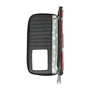 Loungefly Harry Potter Chibi Characters Maroon Allover Print Zip Around Wallet