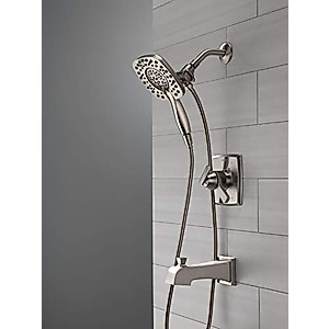 Delta Faucet Ashlyn 17 Series Dual-Function Tub and Shower Trim Kit with 2-Spray Touch-Clean In2ition 2-in-1 Hand Held Shower Head with Hose, Stainless T17464-SS-I (Valve Not Included)