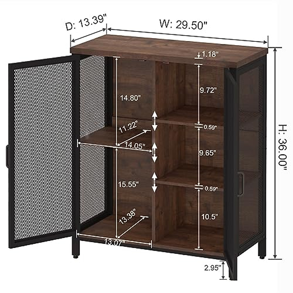 BON AUGURE Rustic Coffee Bar Cabinet with Tall Wood TV Stand, Wood Metal Set for Living Room and Bedroom(Rustic Oak)