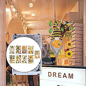 9Pcs Bee Festival Themed Stickers Lovely Electrostatic Window Stickers (Yellow) Home Decor for Celebration Party