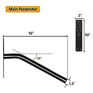 JZWLW Wall Mount handrails for Outdoor Steps, Handrail for 1-3 Step Stairs, Iron Outdoor Grab Bar with Powder Coat Finished for Garage Yard Porch Garden Indoor Outdoor Steps