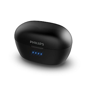 PHILIPS T3215 Wireless in-Ear Earbuds, TWS Bluetooth 5.1 Stereo Headphones, IPX4, Up to 24 (6+18) hrs of Playtime with USB-C Charging case - Black (TAT3215BK)