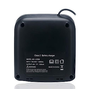Biswaye 40V MAX Battery Fast Charger LCS40 Compatible with Black & Decker 36V 40V Max Lithium Battery LBX1540 LBX2540 LBX2040 LBXR2036 LBXR36 LBX2240 LBX36 LSW36 LST136 LHT2436
