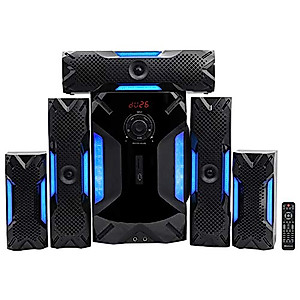 Rockville HTS56 1000w 5.1 Channel Home Theater System/Bluetooth/USB+8" Subwoofer, Black