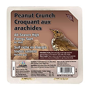 Heath Outdoor Products DD-18 Peanut Crunch Suet Cake, 12-Pack