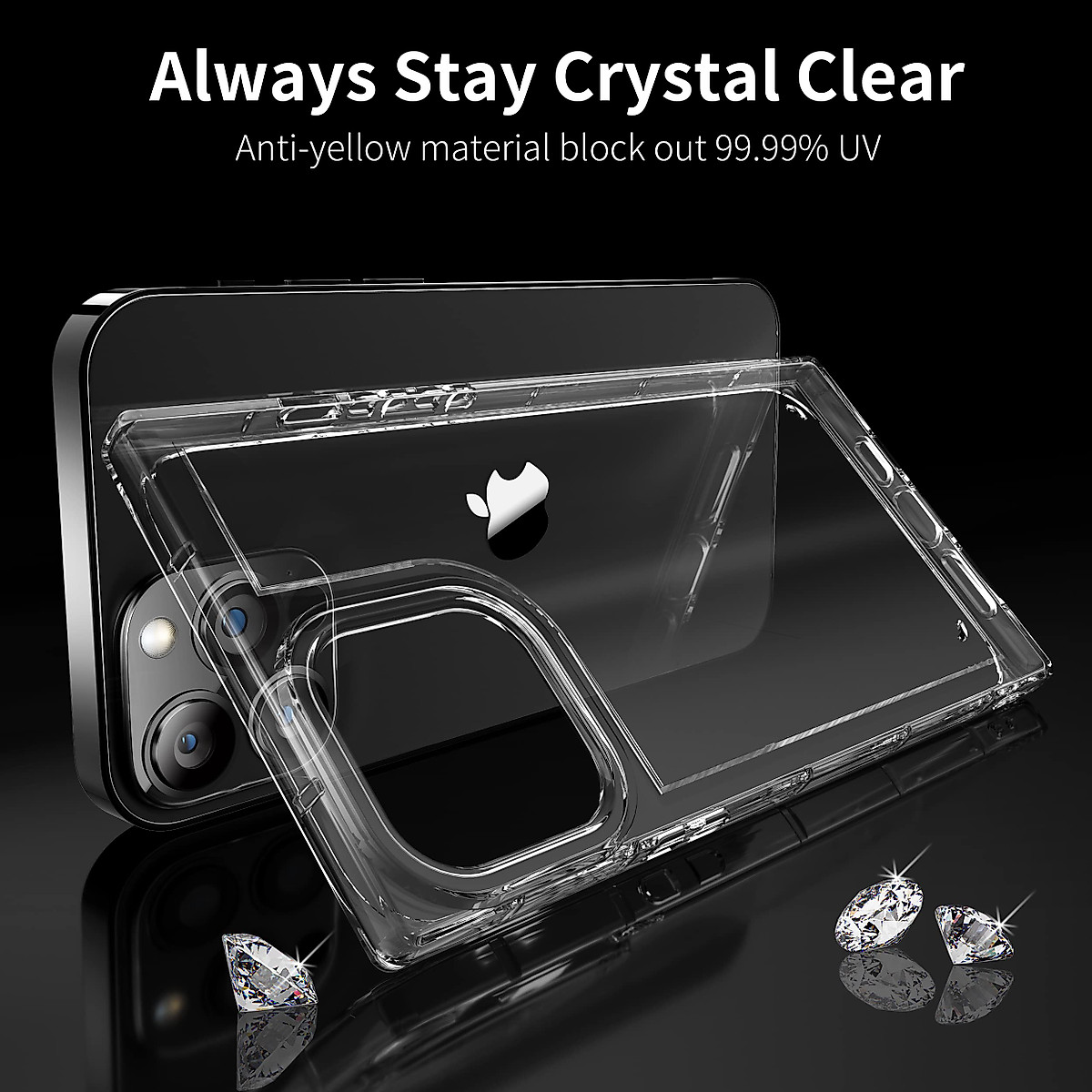 Jmltech for Clear iPhone 13 Pro Max Case Hybrid Silicone with Hard Back Shockproof Protective Drop Protection Phone Case Cover for iPhone 13 Pro Max