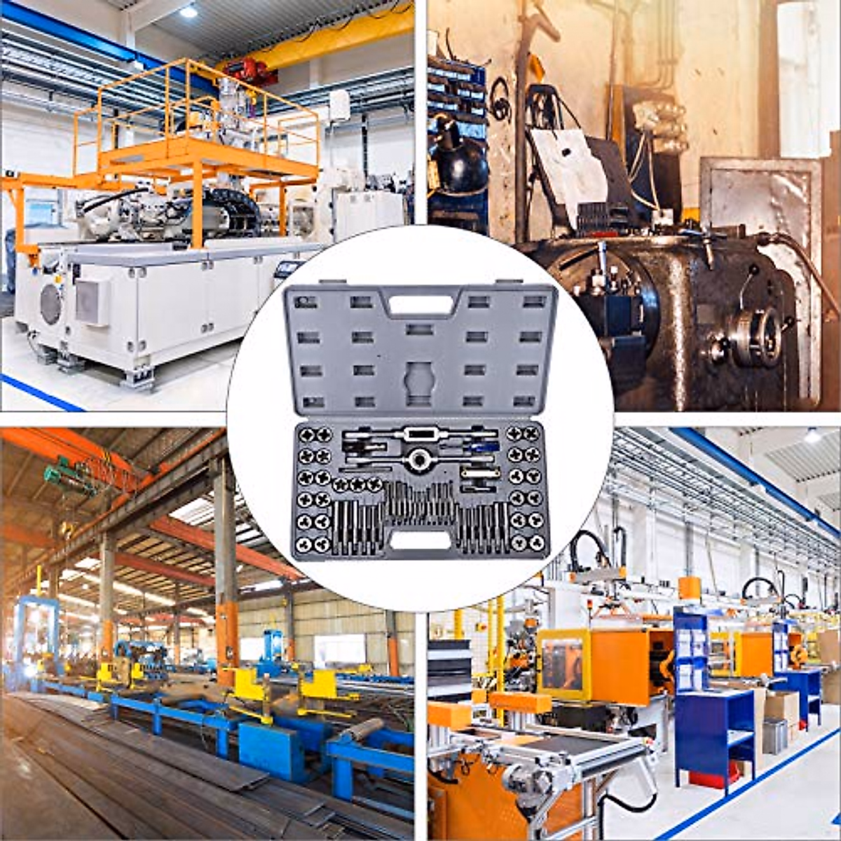 VEVOR Tap and Die Set,With Storage Case, Large Tap and Die Set For Cutting External & Internal Threads (60pcs)