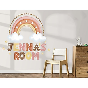 Kyle Cornhole Boho Rainbow Wall Decals - Pastel Decor Girls Room Bedroom Sticker Walll for Decor- Arch Decal Nursery Art KA1656 Boho, Green,rainbow