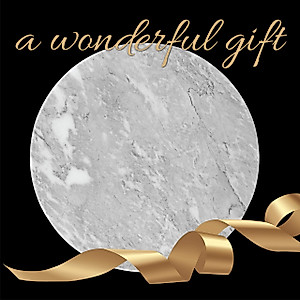 Homeries Marble Round Cheese Tray Board (12 Inches) - White Elegant Serving Platter & Tray for Weddings, Birthdays, Christmas, Bread, Cake, Cheese & Pizza – Smooth Finish & Durable (Round)