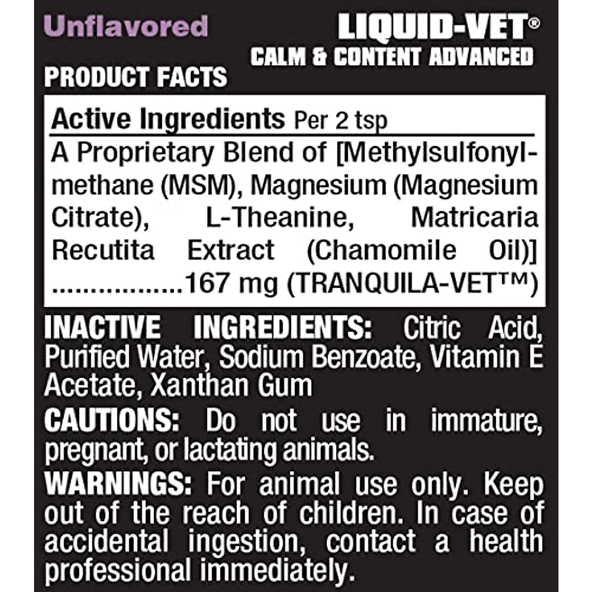 Liquid-Vet by Reliant Health Brands Feline Calm & Content Advanced Formula, 8oz, Unflavored