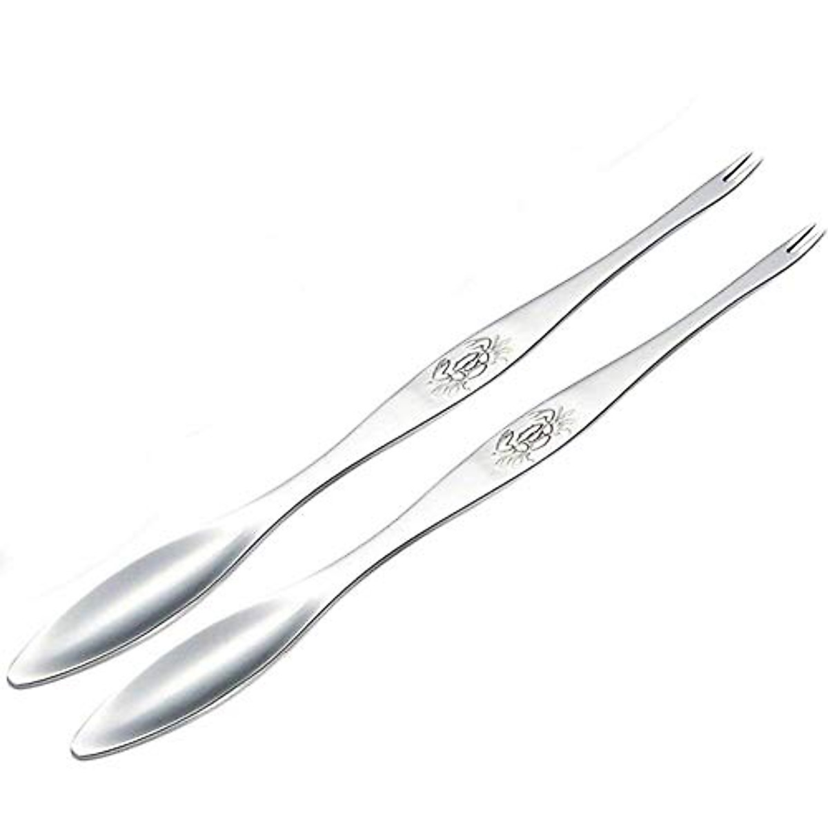 AKOAK 2 Pcs Seafood Tools,Double Headed 304 Stainless Steel Fork and Spoon for Crab and Lobster