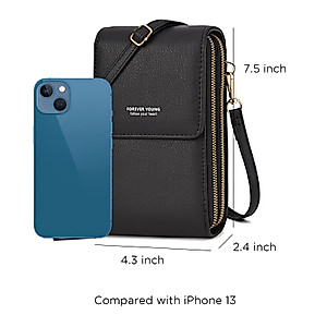Women Crossbody Wallet Purse with Phone Holder Lightweight Touch Screen Bag Purse PU Leather RFID Blocking Purse
