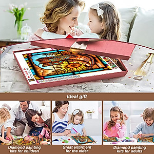 Stalente Diamond Painting Kits for Adults, 5D DIY Diamond Art Kits for Beginners Round Full Drill Diamond Painting for Home Wall Decoration Gift 12×12inch, Sunflower Boots