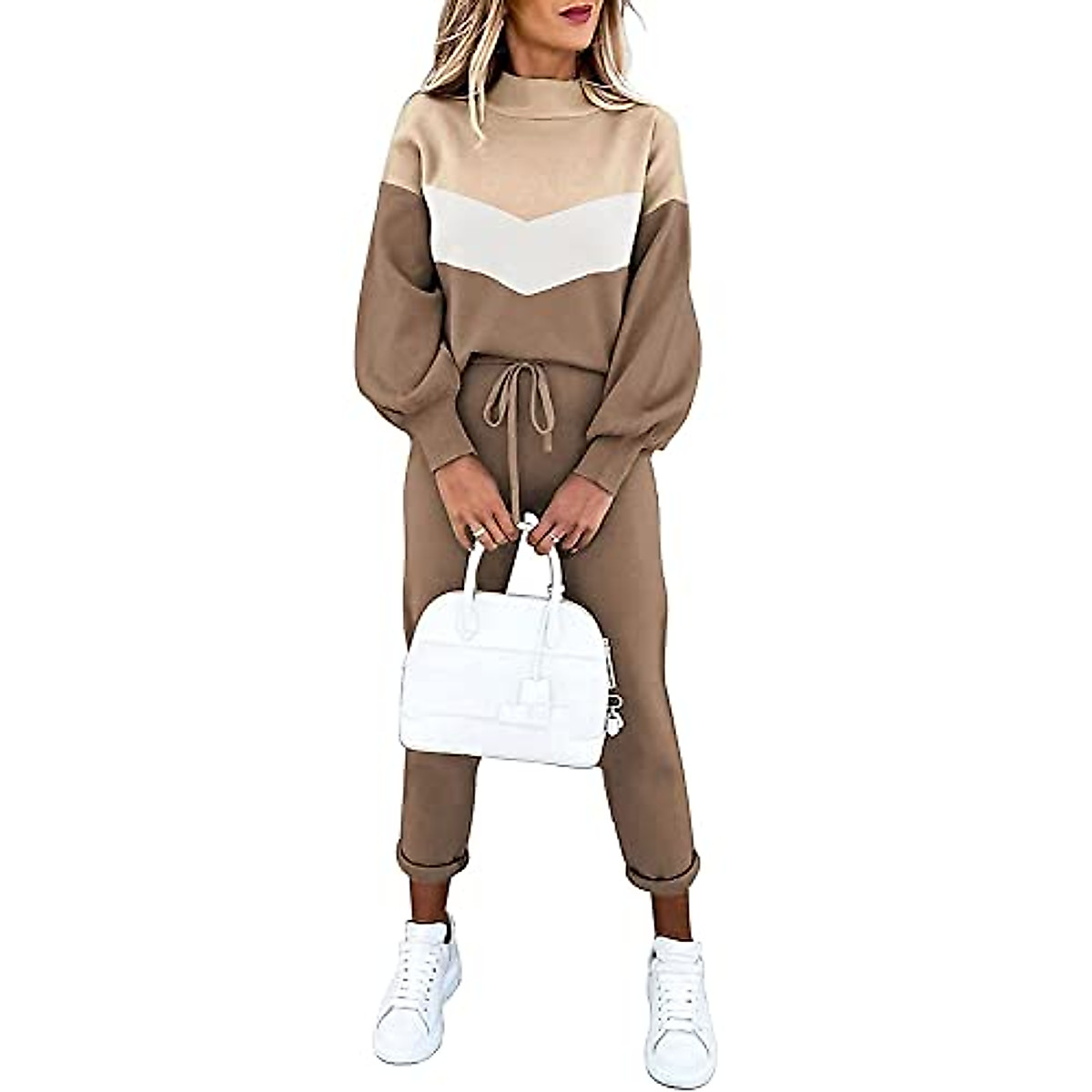 ETCYY NEW Women's 2 Piece Lounge Sets Outfits Long Sleeve Sweatshirt and Sweatpants Sweatsuit
