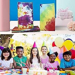 ZhaoCo 24 pcs Party Favor Paper Bags, Tie Dye Wrapped Treat Bags 5.1''x3.2''x9.5'' Party Bags Goodie bags for Kids Birthday, Baby Showers, School Lunches