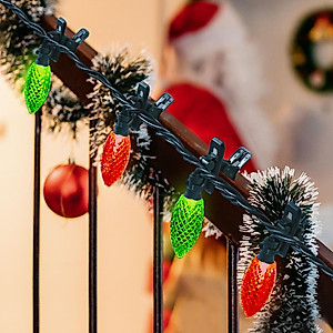 Noma C9 LED Quick Clip Christmas Lights | Built-in Clip-On String Lights | 100 Multi-Color Bulbs | 66.8 Foot Strand 