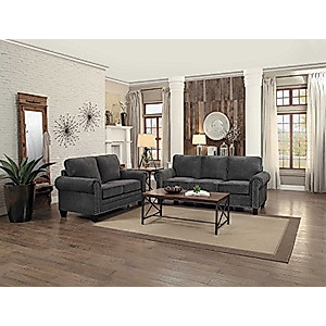 Homelegance Cornelia 63" Fabric Loveseat, Dark Gray