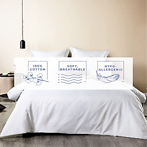 Kotton Culture 1000 Thread Count Duvet Cover 3 Piece Duvet Set 100% Egyptian Cotton Breathable All Season with Zipper & Corner Ties Soft Comforter Cover (White, Oversized King)