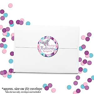 Floral Watercolor Butterfly Thank You Sticker Labels, 40 2" Party Circle Stickers by AmandaCreation, Great for Party Favors, Envelope Seals & Goodie Bags