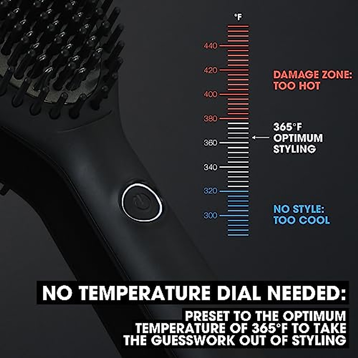 ghd Glide Hot Air Hair Brush ― Professional Smoothing Blow Dryer, Ceramic Hair Straightener, Styler, and Blow Dry Brush ― Black