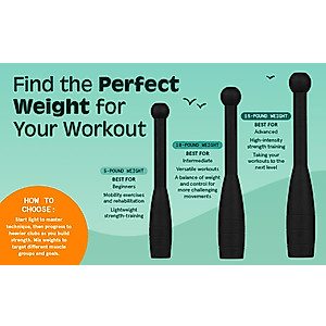 Retrospec Steel Club SC- 5lb for Men & Women's Strength Training & Full Body Workouts , Matte Black