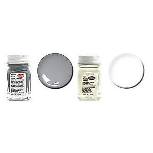 Make Your Day Testors Metallic Enamel Paint Variety with Thinner, 1/4 fl oz (Pack of 8) Paintbrushes