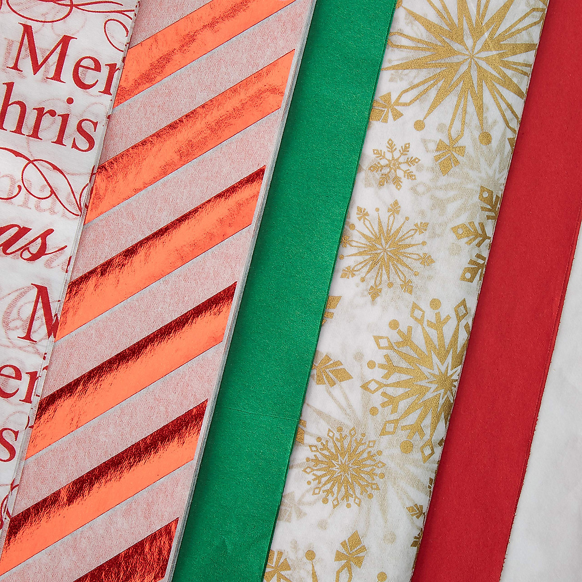 K-Kraft 20 x 20" Tissue Paper with Foil, 102 Sheet Christmas Pack