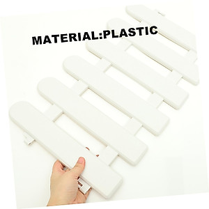 4pcs The Fence Outdoor Decoration Decorative Fences Outdoor Fence Patio Fence Tree Fence Fencing for Yard Garden Edging Dog Fence Outdoor Flower Bed Round Head Campus White Plastic