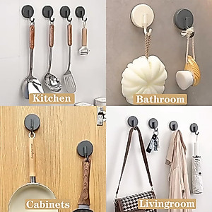 Vanloory Suction Cup Hook for Shower, Heavy Duty Shower Hook Removable Suction Cup Hanger for Wall/Window/Glass/Mirror/Tile, Hang up to 18LB Waterproof Robe and Towel Hook for Bathroom (Grey, 3 Pack)