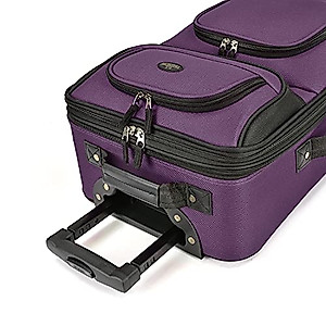 U.S. Traveler Rio Rugged Fabric Expandable Carry-on Luggage, Purple, 2 Wheel