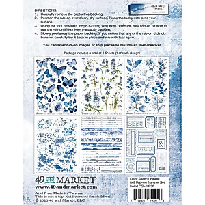 49 AND MARKET Color Swatch: Inkwell Rub-Ons 6"X8" 6/Sheets, White