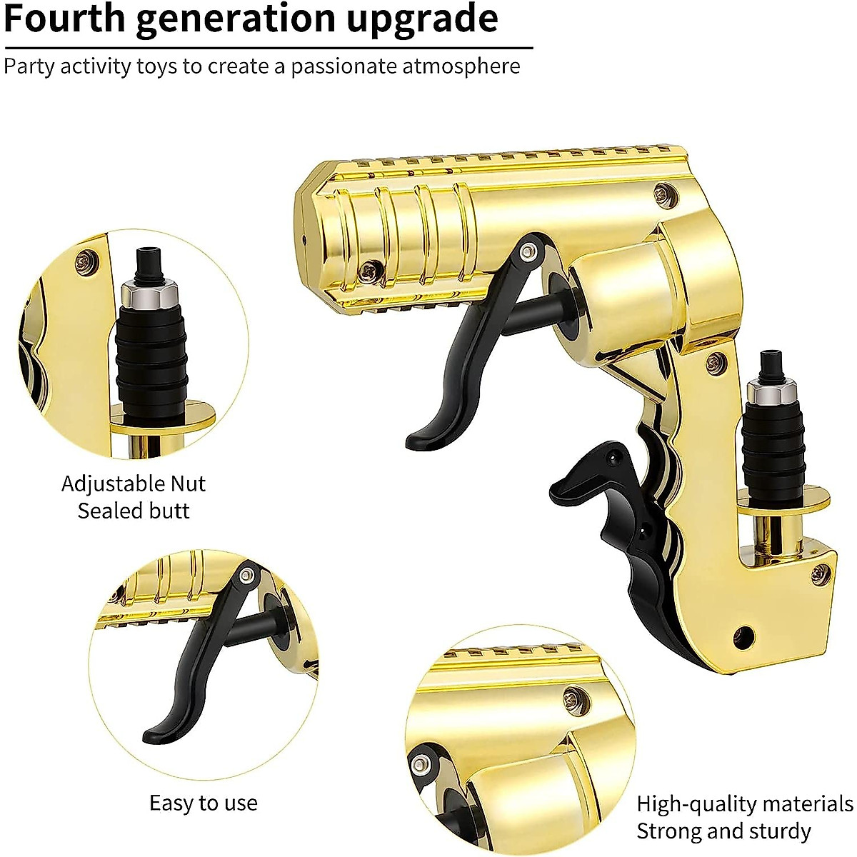 Champagne Gun 4th Generation Upgraded Party Shooter with Extended Range Perfect for Bachelorette Parties Birthdays Celebrations