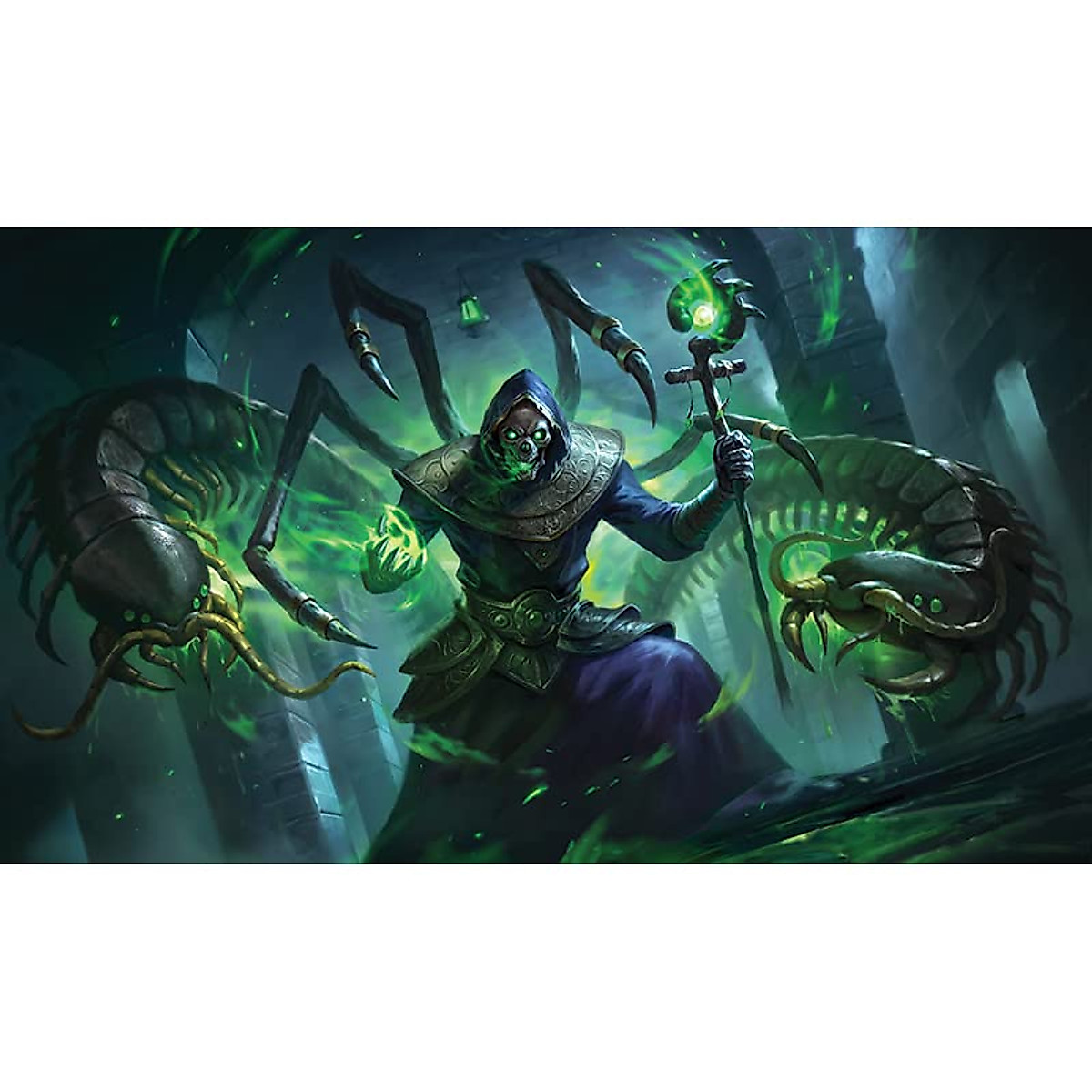 Fantasy North - Venomskull - Summon: Plague Crawlers - TCG Trading Card Game Playmat and Mouse Pad - 24 x 14 inches - Perfect for Magic MTG Commander Pokemon Yugioh and Other Card Games