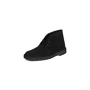 Clarks mens Desert Chukka Boot, Black Suede, 11.5 US